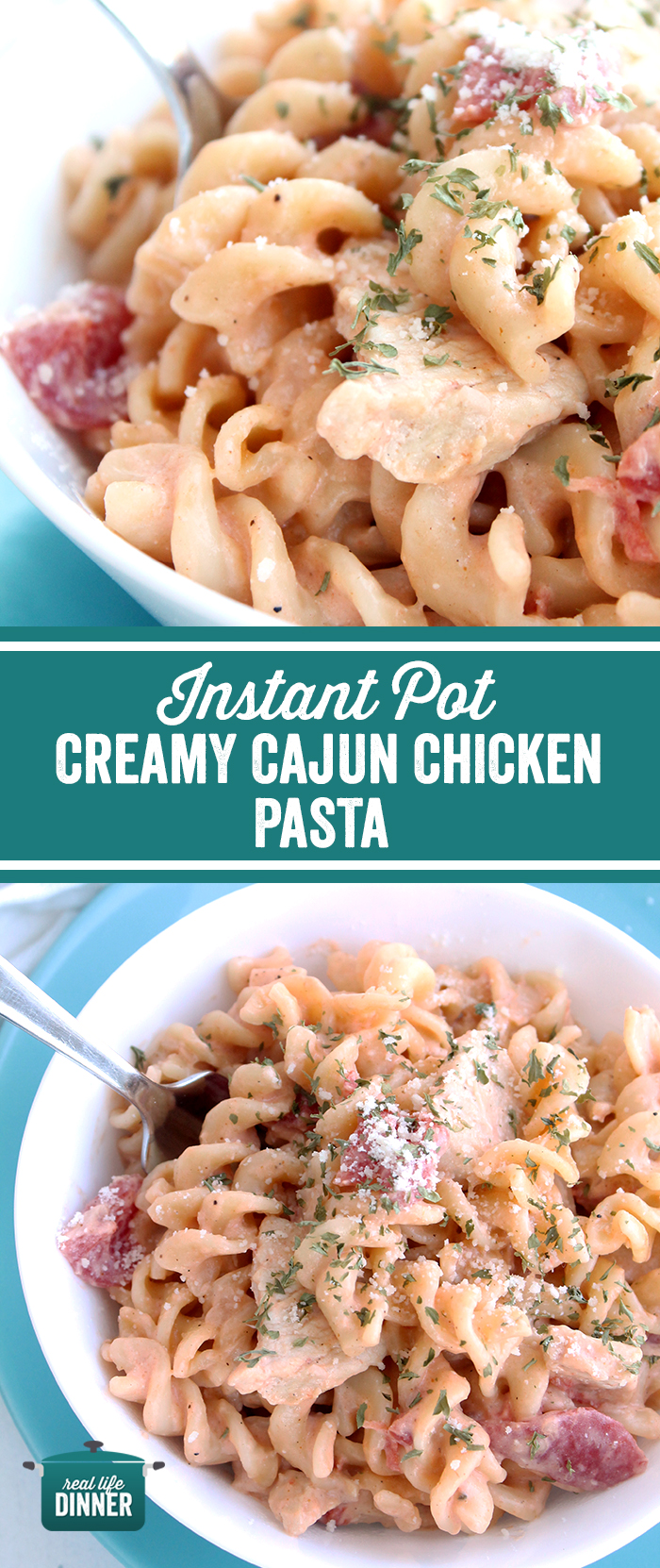 Instant Pot Creamy Cajun Chicken Pasta - Real Life Dinner