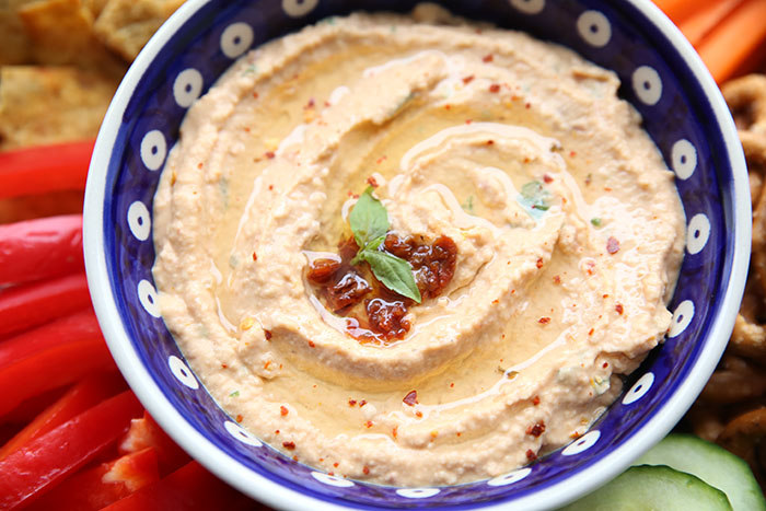 Sun Dried Tomato Hummus - Real Life Dinner