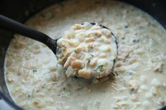 White Chicken Chili with Hominy - Real Life Dinner