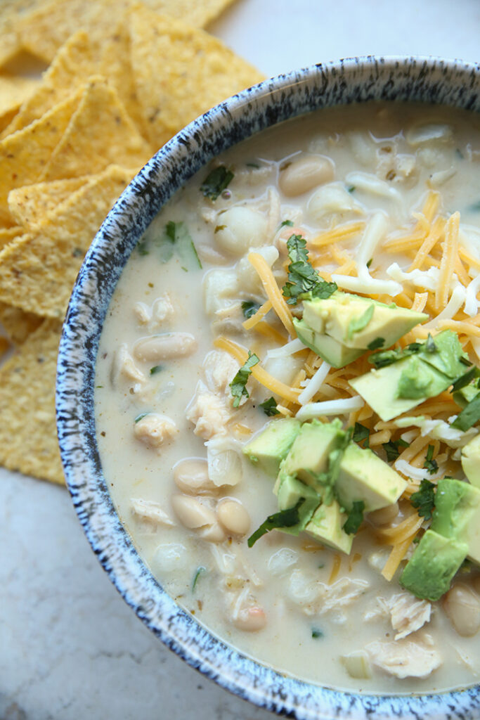 White Chicken Chili with Hominy - Real Life Dinner